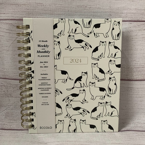 Eccolo | Office | Eccolo White Cat Agenda Planner 224 Spiral Bound 2 ...